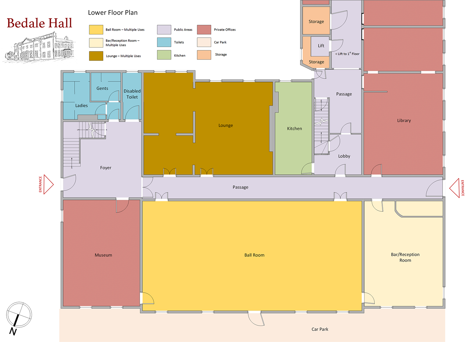Bedale Hall: Floor Plan
